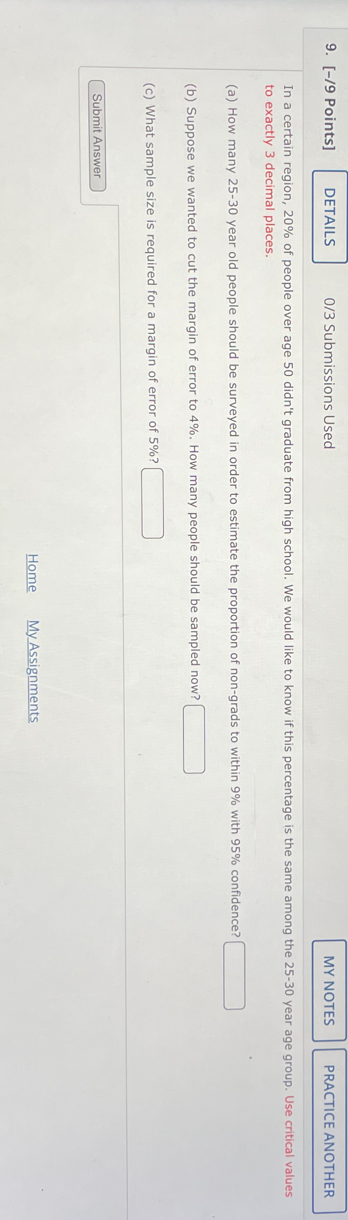 Solved [-/9 ﻿Points]0/3 ﻿Submissions Used to exactly 3 | Chegg.com