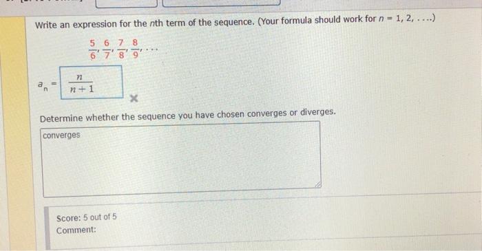 Solved Write an expression for the nth term of the sequence. | Chegg.com