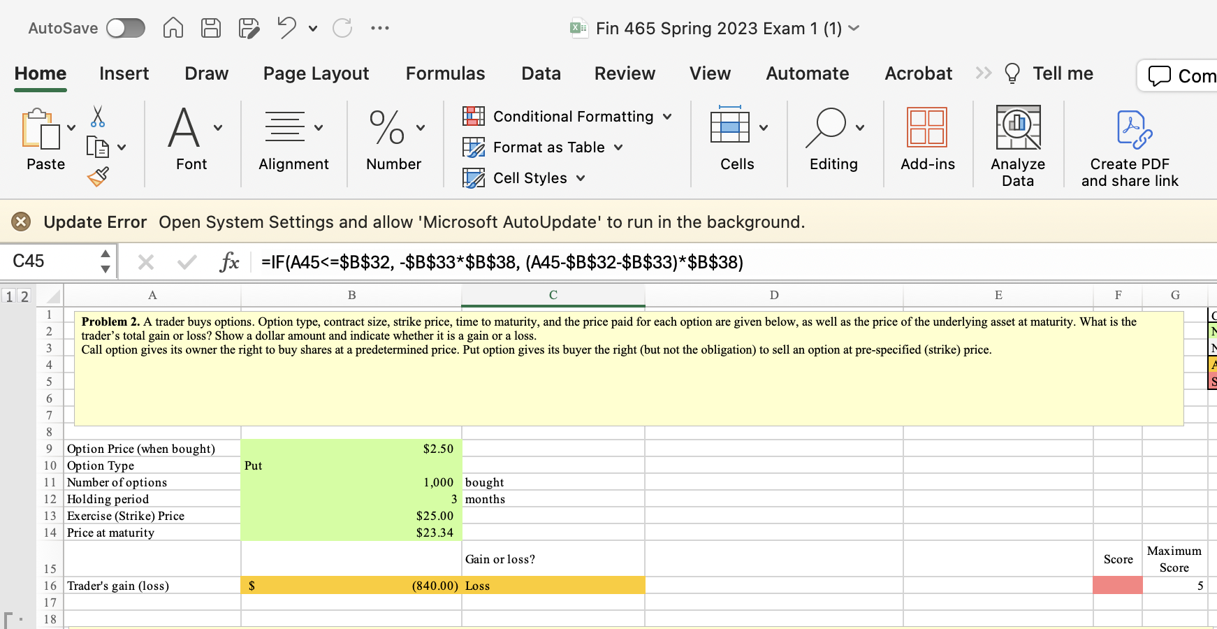 Solved Problem 2. ﻿A trader buys options. Option type, | Chegg.com