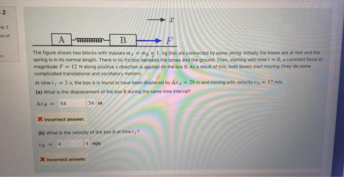Solved The figure shows two blocks with masses mA=mB=1 kg | Chegg.com