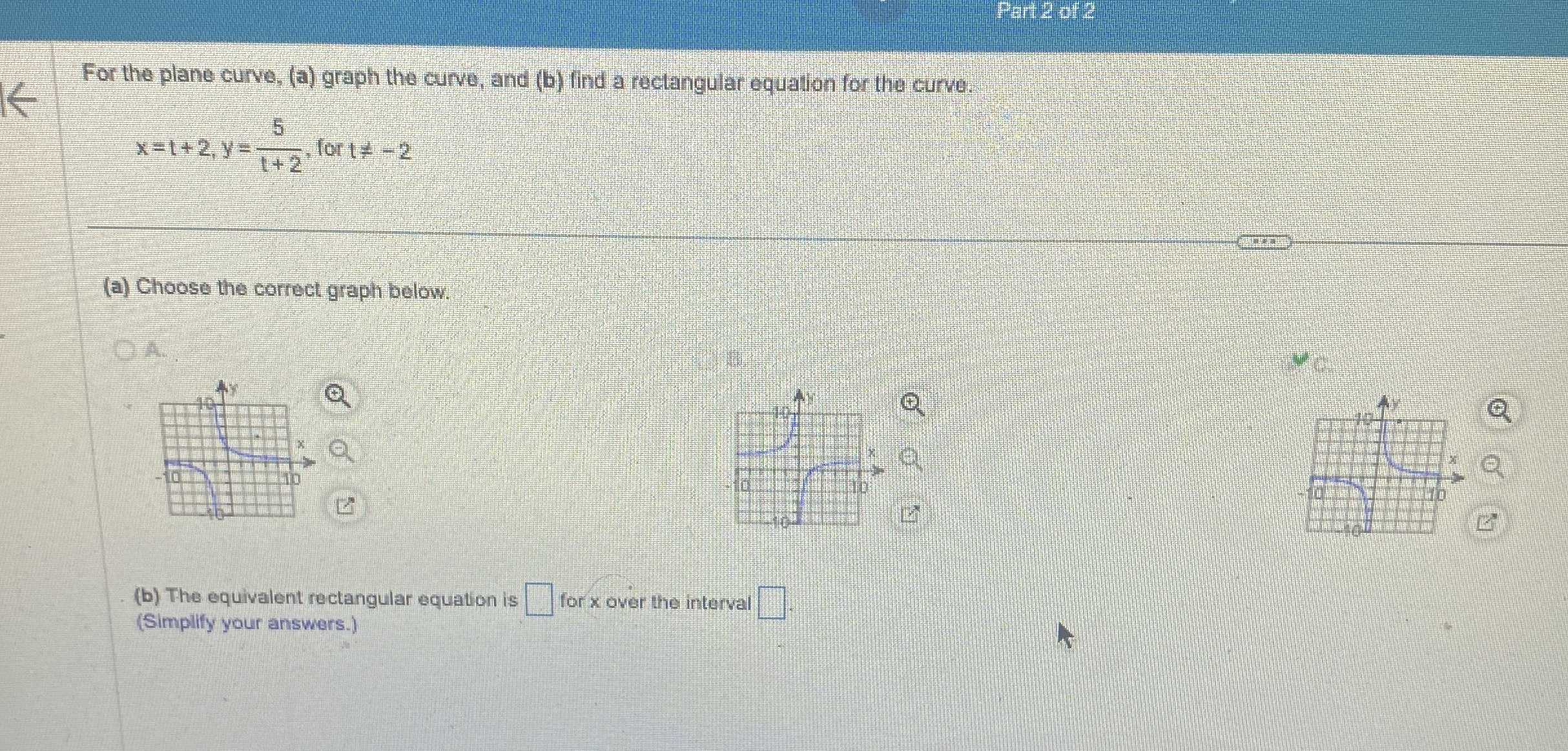 Solved Parte deFor the plane curve, (a) ﻿graph the curve, | Chegg.com
