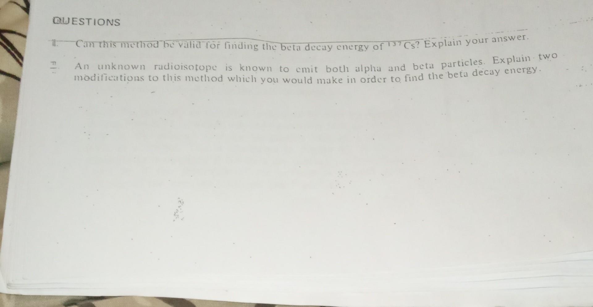 WUESTIONS 11. Can this method be valid for finding | Chegg.com