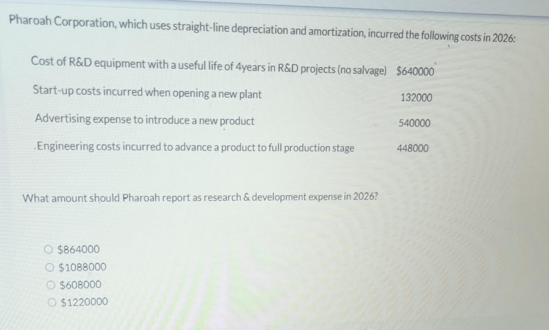 Solved Pharoah Corporation, which uses straight-line | Chegg.com