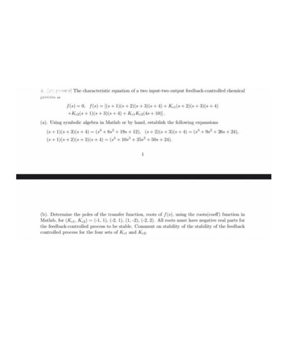 pes The characteristication of a two input-two output | Chegg.com