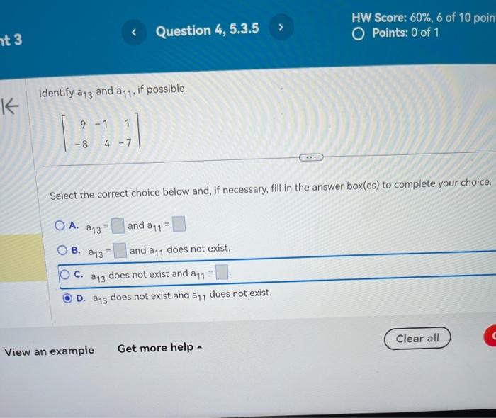 Solved Identify a13 and a11, if possible. [9−8−141−7] Select | Chegg.com