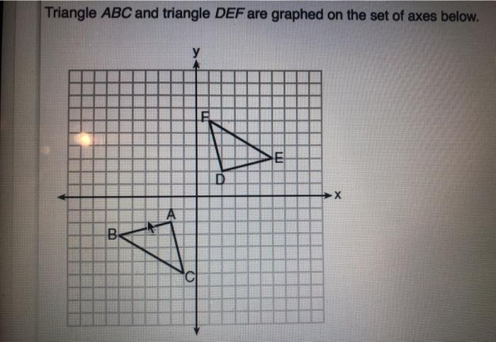 Solved Triangle ABC and triangle DEF are graphed on the set | Chegg.com