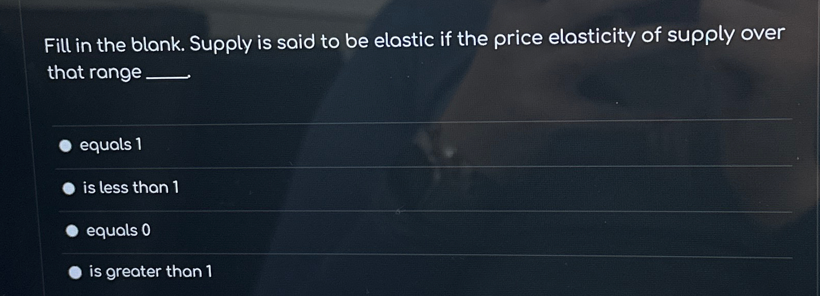 Solved Fill in the blank. Supply is said to be elastic if | Chegg.com