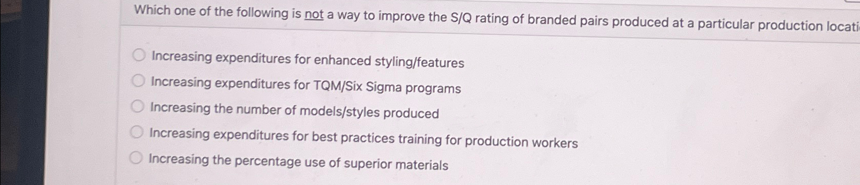 Solved Which one of the following is not a way to improve | Chegg.com