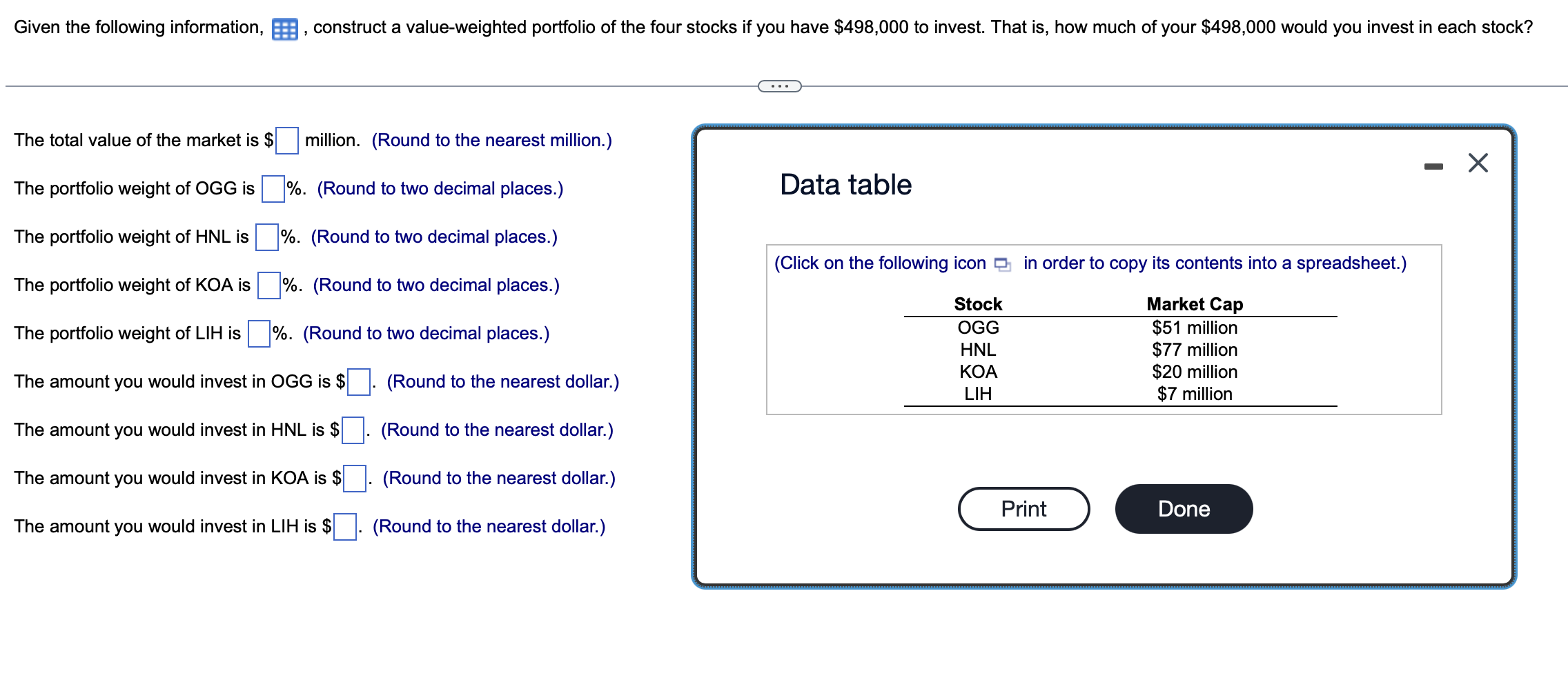 Solved Given the following information, , ﻿construct a | Chegg.com