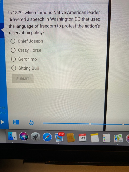 Solved In 1879, which famous Native American leader | Chegg.com