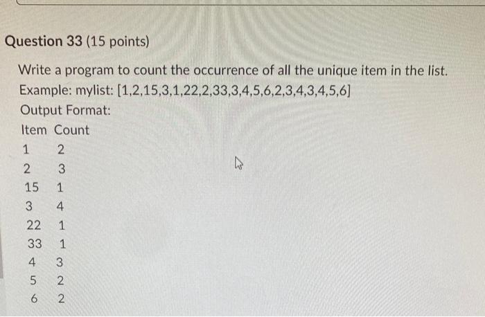 Solved Write a program to count the occurrence of all the | Chegg.com