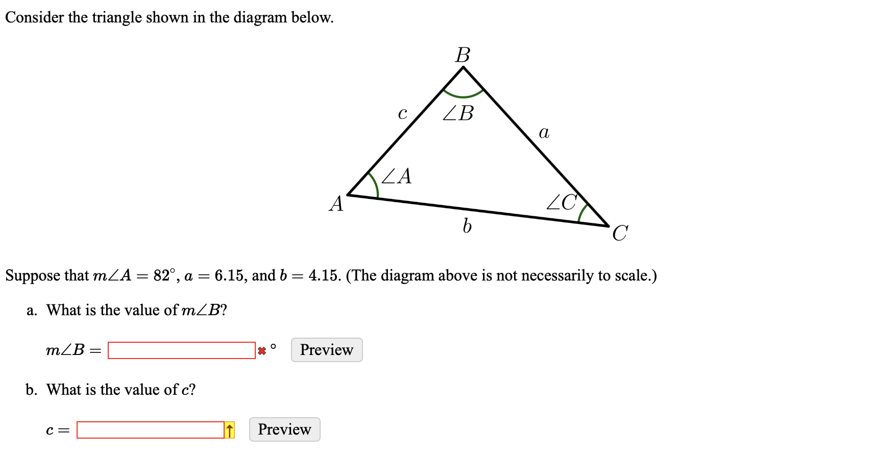 Solved Consider the triangle shown in the diagram | Chegg.com