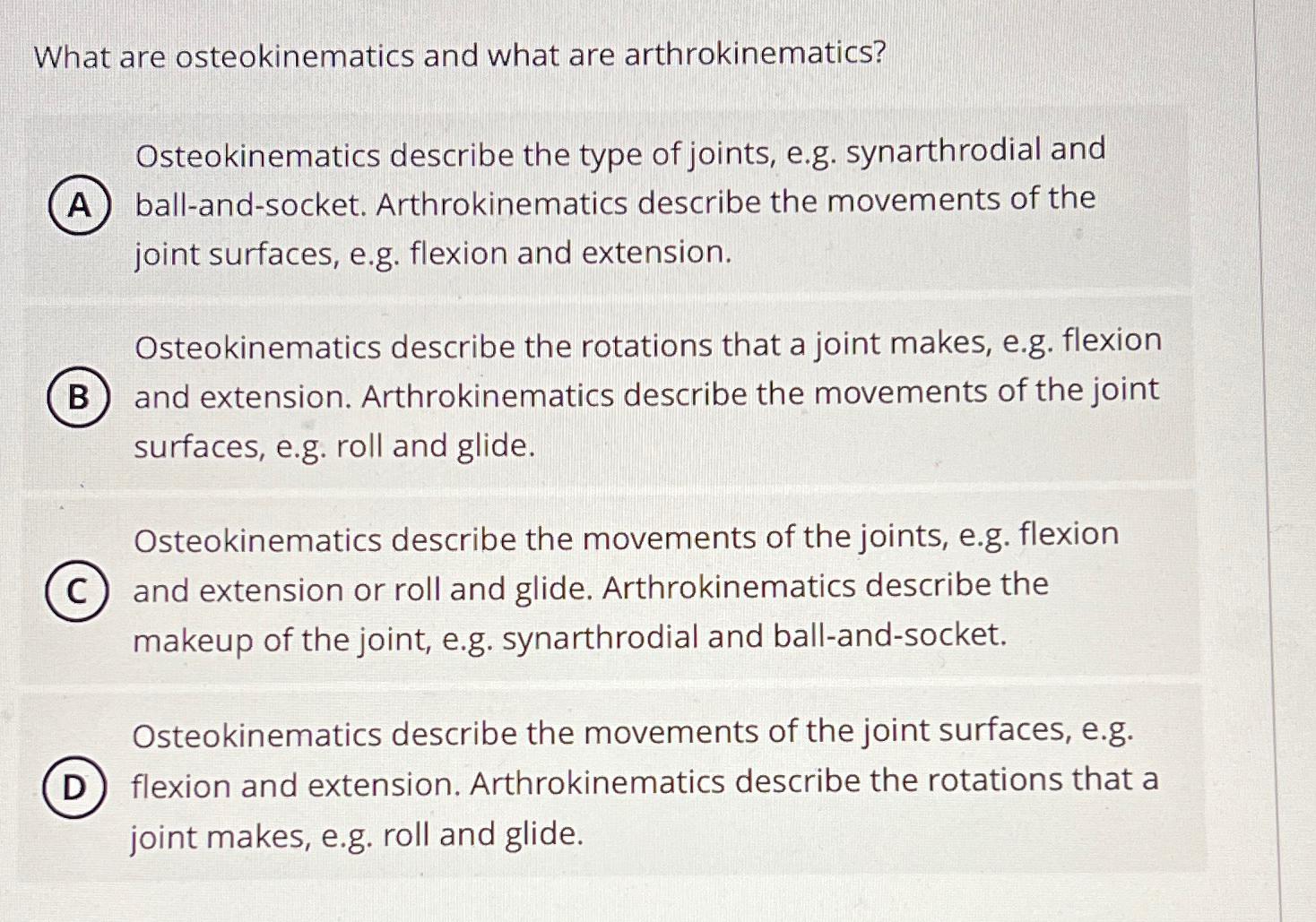 Solved What are osteokinematics and what are | Chegg.com