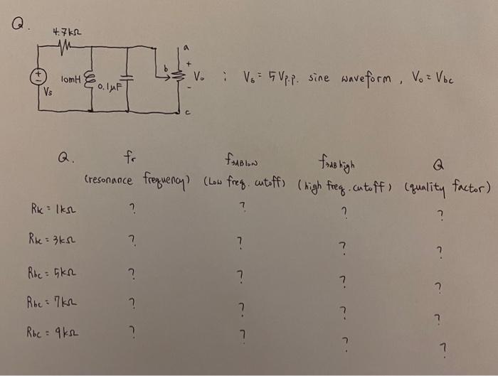 Solved :V6=5Vp.p. sine waveform, V0=Vbc | Chegg.com