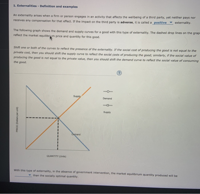 Solved 1. Externalities - Definition and examples An | Chegg.com