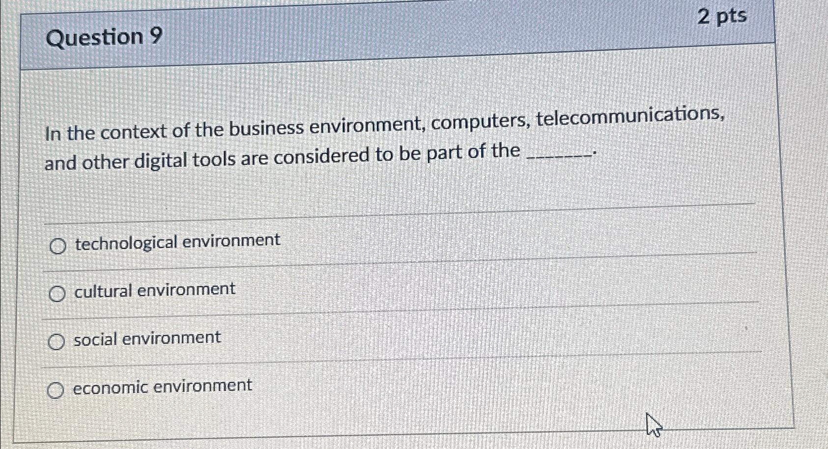 Solved Question 92 ﻿ptsIn the context of the business | Chegg.com