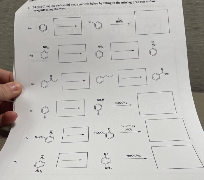 Solved 2. (24 pts) Complete each multi-step synthesis below | Chegg.com