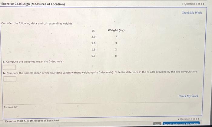 Solved Exercise 03 03 Algo Measures Of Location Consider