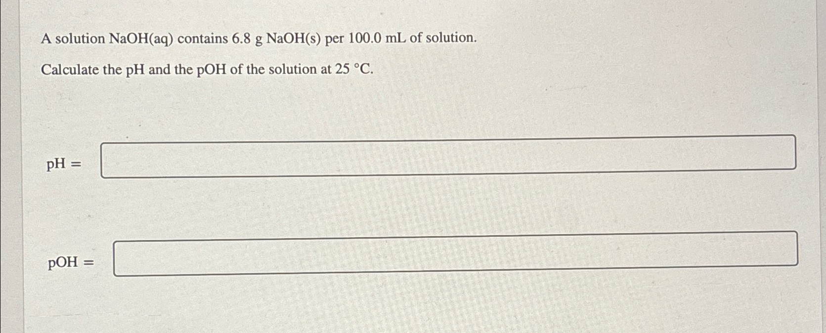 Solved A solution NaOH(aq) ﻿contains 6.8gNaOH(s) ﻿per | Chegg.com