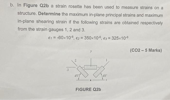 Solved b. In Figure Q2b a strain rosette has been used to | Chegg.com
