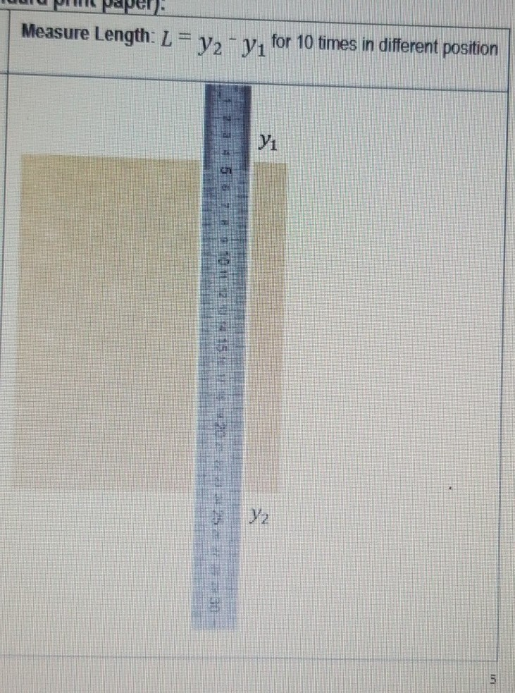 Solved Measure Length: L = y2-y, for 10 times in different | Chegg.com