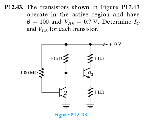 Solved P12.43. ﻿The transistors shown in Figure | Chegg.com