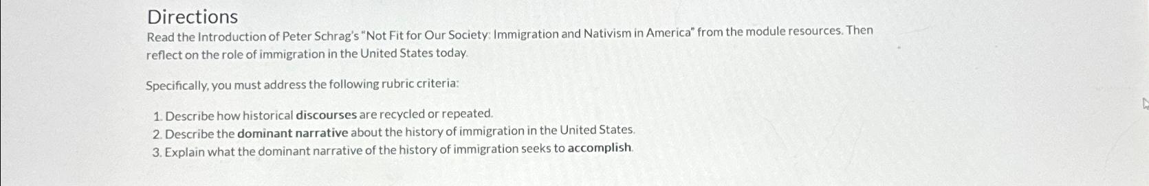 Solved DirectionsRead the Introduction of Peter Schrag's | Chegg.com