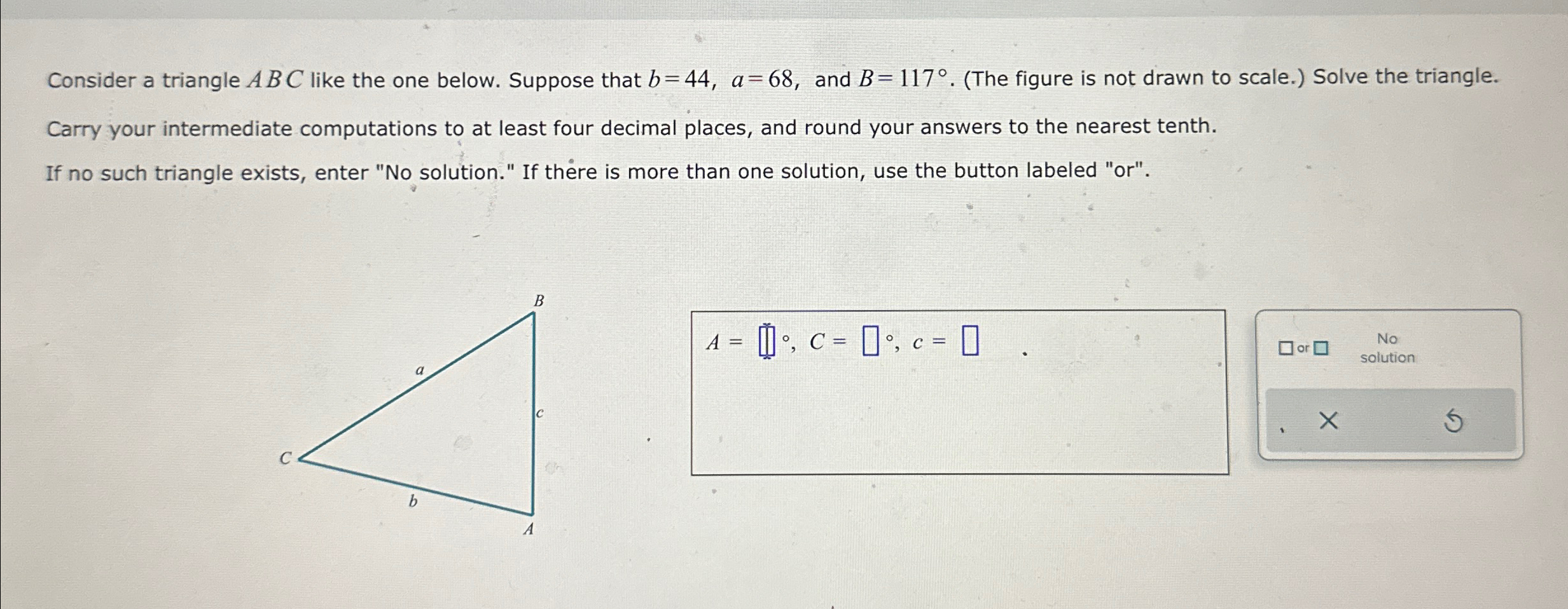 Solved Consider a triangle ABC like the one below. Suppose | Chegg.com