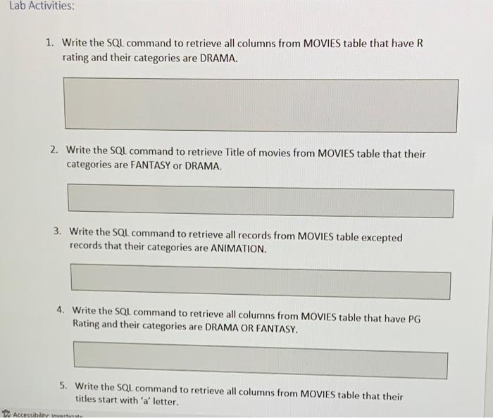 Solved 1 Write The Sql Command To Retrieve All Columns From 