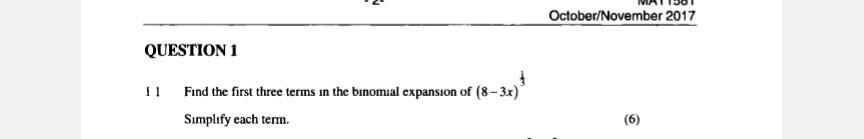 Solved 11 Find the first three terms in the binomial | Chegg.com