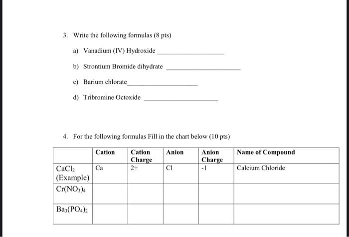 Solved 3. Write the following formulas ( 8pts) a) Vanadium | Chegg.com