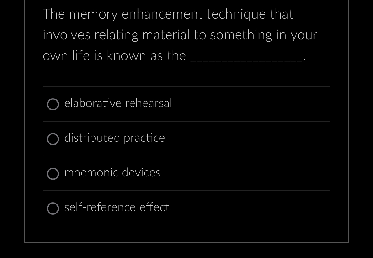 Solved The memory enhancement technique that involves | Chegg.com