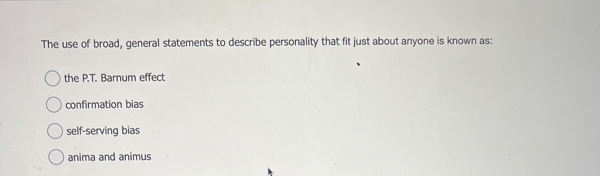 Solved The use of broad, general statements to describe | Chegg.com