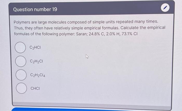 Solved Polymers are large molecules composed of simple units | Chegg.com