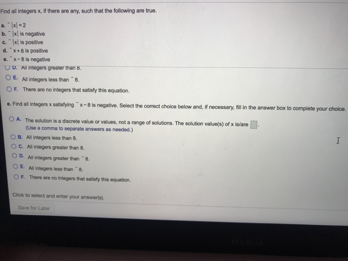 Solved Find all integers x, if there are any, such that the | Chegg.com