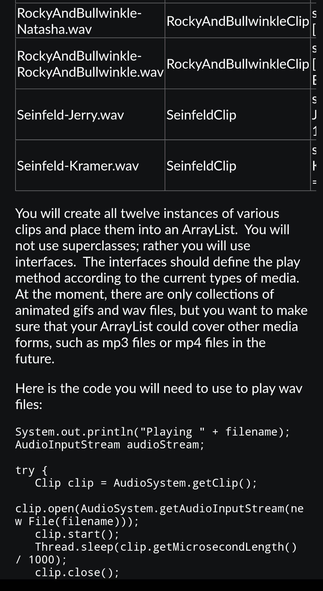 Solved A collection of Interfaces that define Behavior | Chegg.com