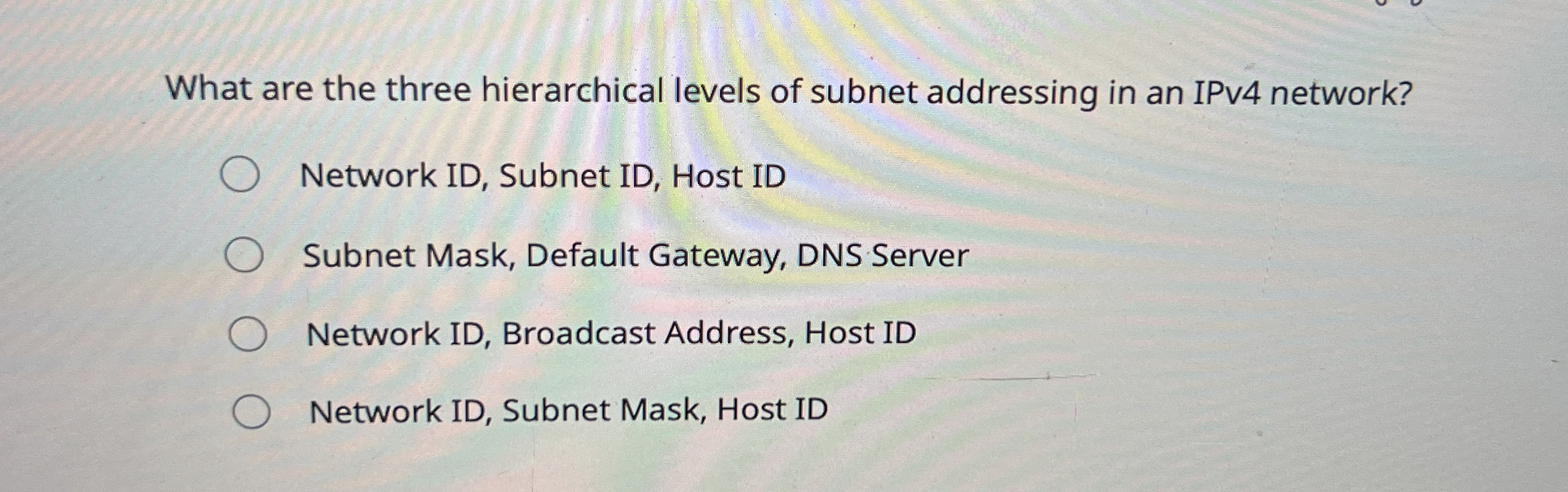 Solved What are the three hierarchical levels of subnet | Chegg.com
