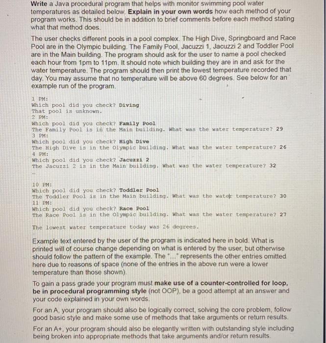 Solved Write a Java procedural program that helps with | Chegg.com