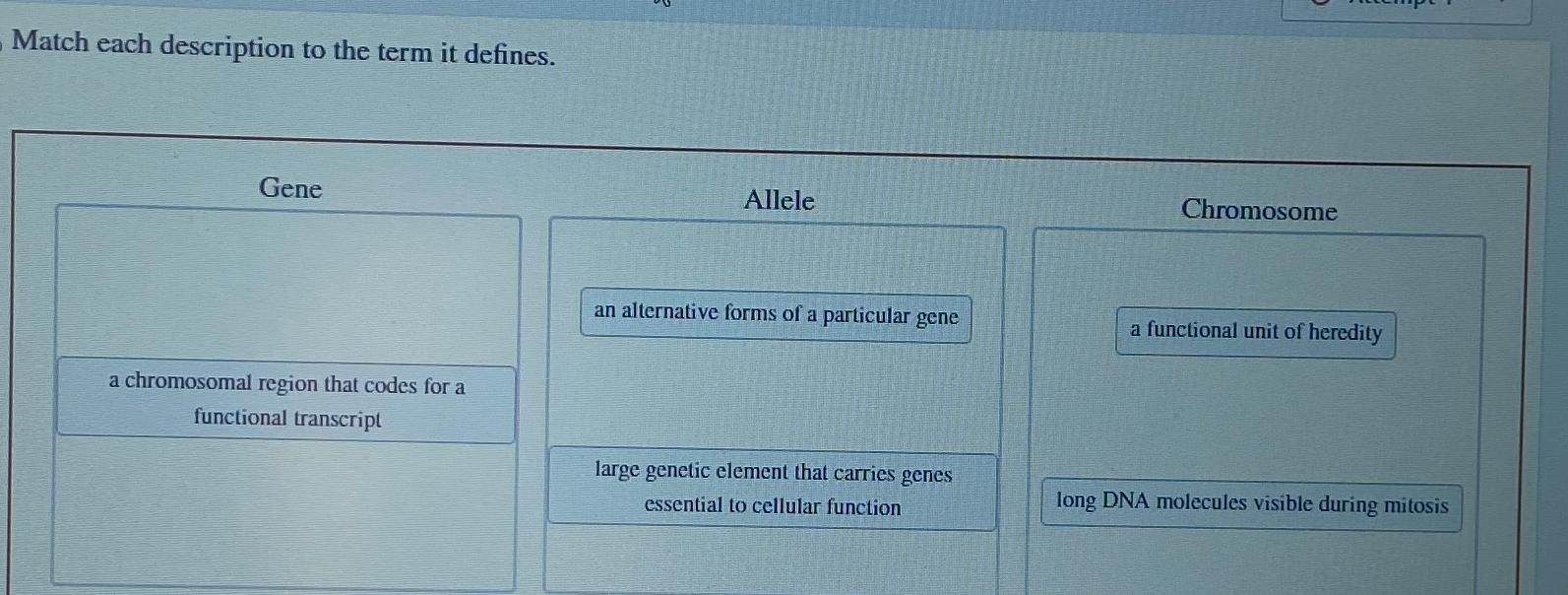 Solved Match each description to the term it | Chegg.com
