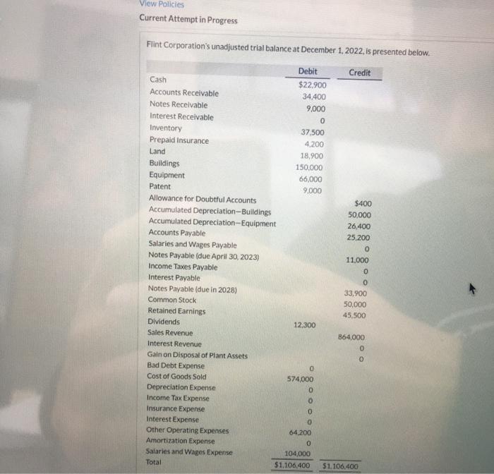 Solved View Policies Current Attempt in Progress Flint | Chegg.com