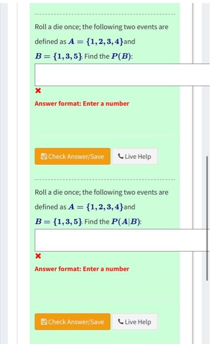 Solved Two events A and B are independent if Answer format: | Chegg.com