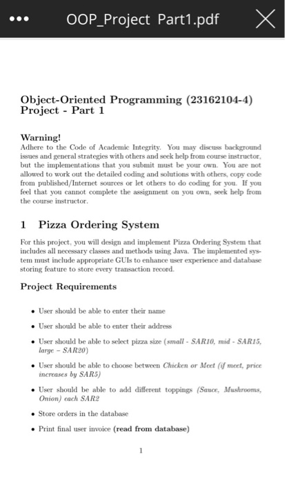 Solved .. OOP_Project Part1.pdf X Invoice Output Invoice | Chegg.com