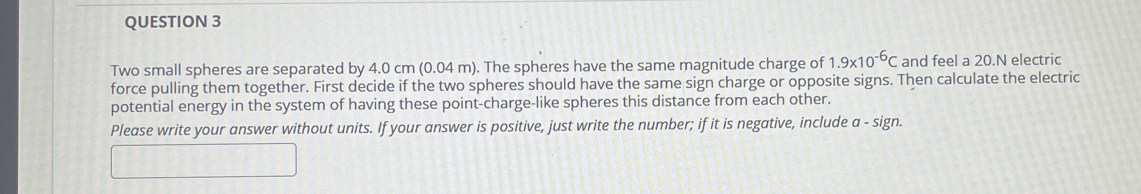 Solved QUESTION 3Two small spheres are separated by | Chegg.com
