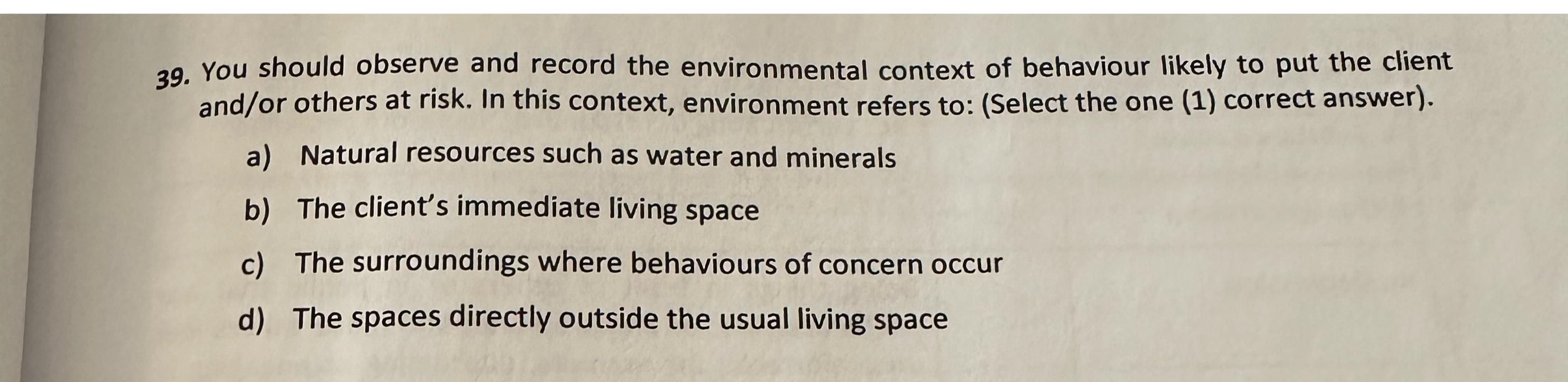 Solved You should observe and record the environmental | Chegg.com