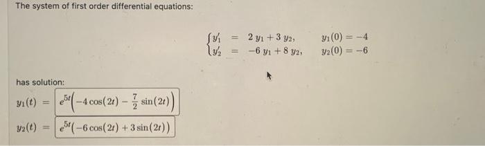 Solved The system of first order differential equations: | Chegg.com