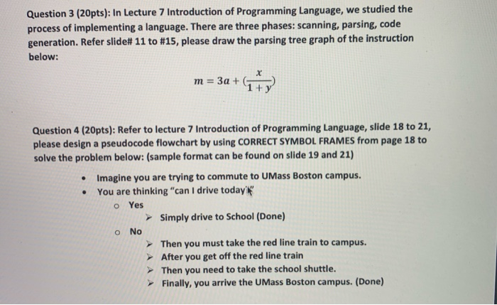 Question 3 (20pts): In Lecture 7 Introduction of | Chegg.com