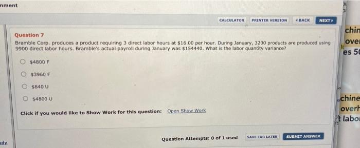 Solved ment CALCULATOR PRINTER VERSION BACK NEXT chin | Chegg.com