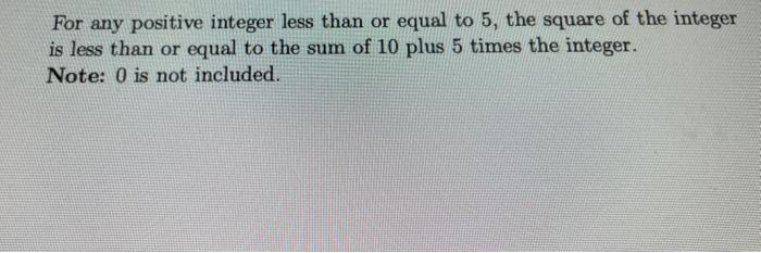 Solved For any positive integer less than or equal to 5, the | Chegg.com