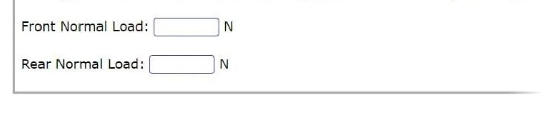 Solved Front Normal Load: N Rear Normal Load: N | Chegg.com