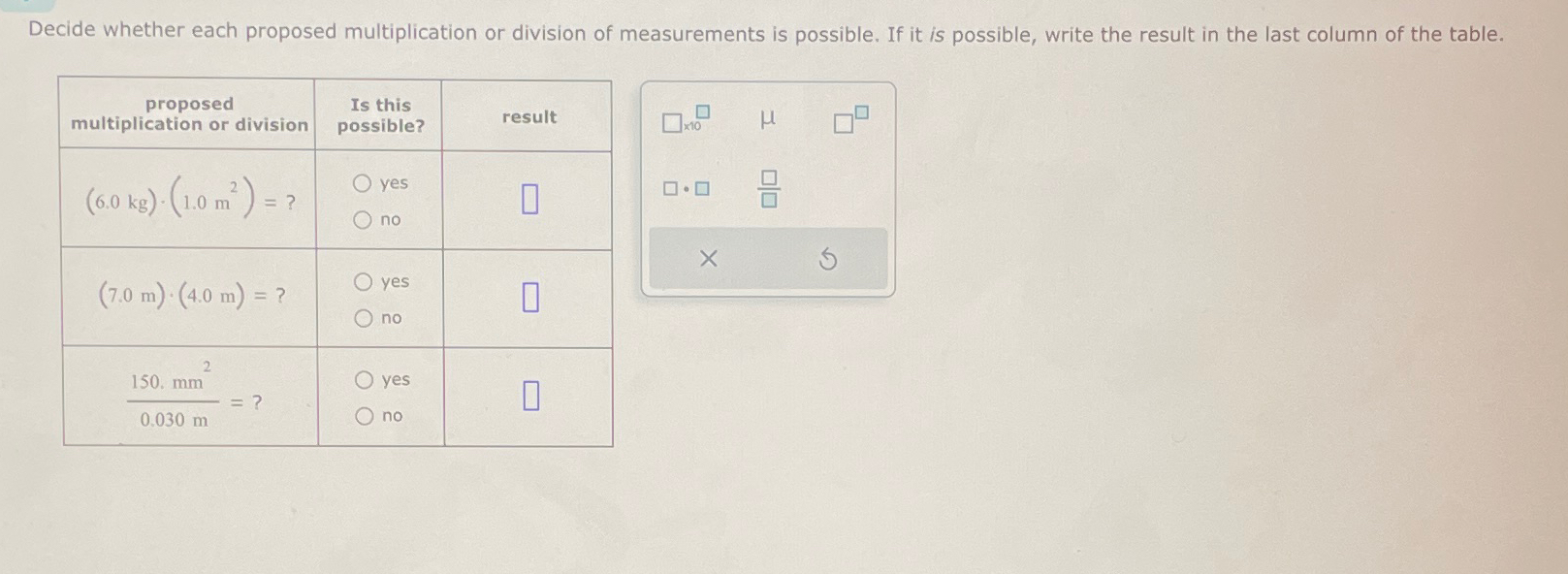 Solved Decide whether each proposed multiplication or | Chegg.com